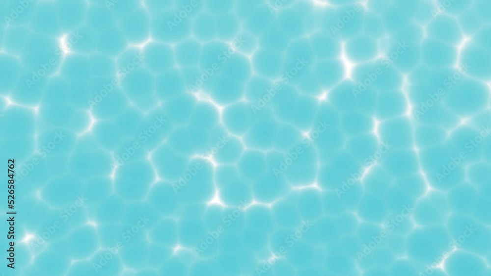 Abstract visualization of blue water particles and sunlight motion ...