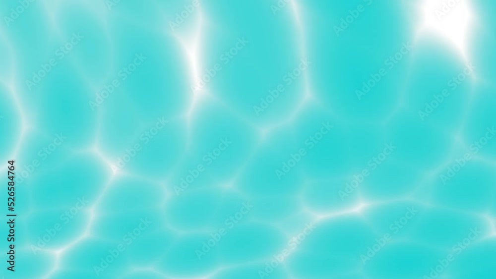 Abstract visualization of blue water particles and sunlight motion ...