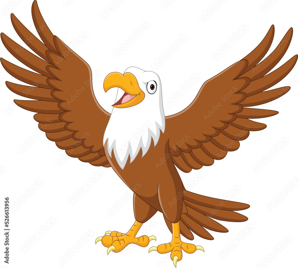 Cartoon eagle on white background Stock Vector | Adobe Stock