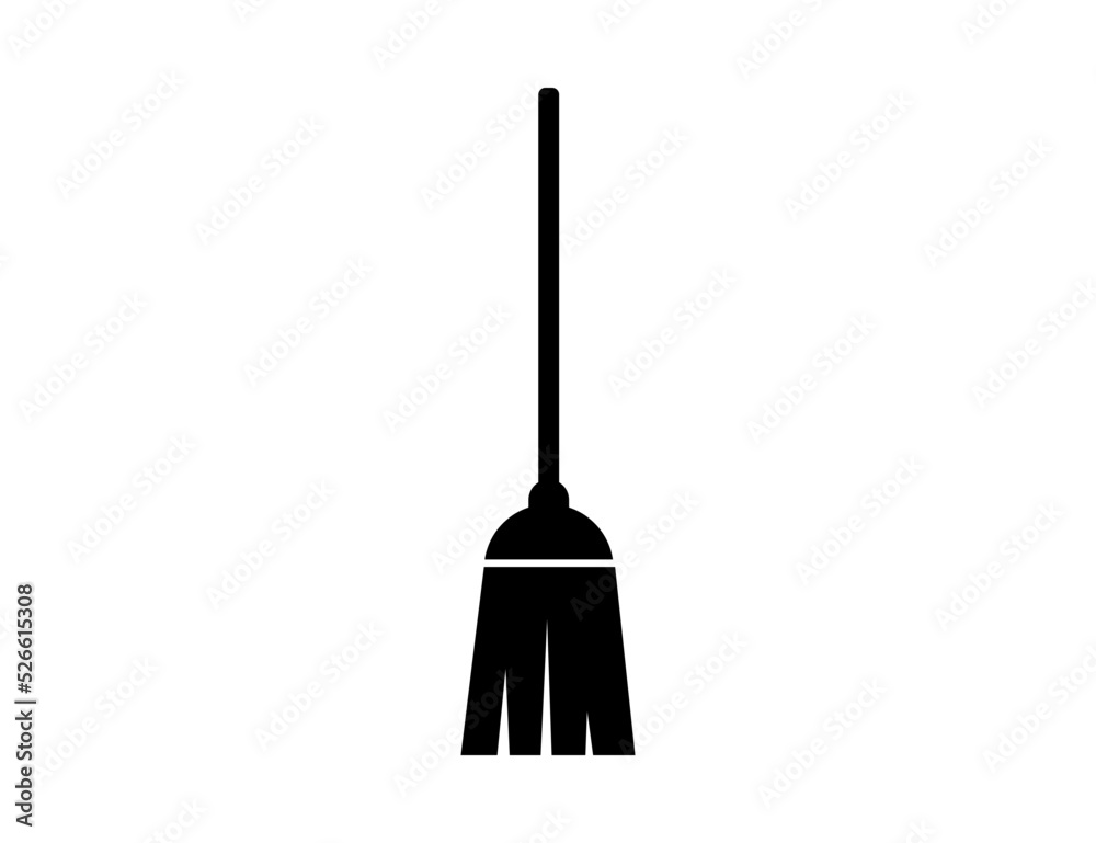 Broom Vector Clip Art icon Stock Vector | Adobe Stock