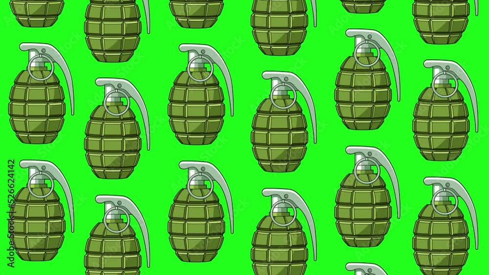 Grenade falling through the green screen. Grenade animation going down ...