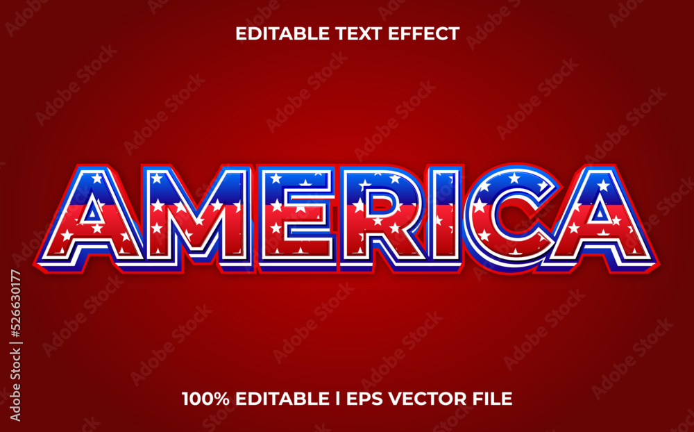 america editable text effect, lettering typography font style, american ...
