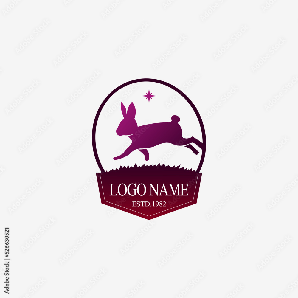 Luxury rabbit Label. rabbit silhouette logo for business. rabbit logo ...