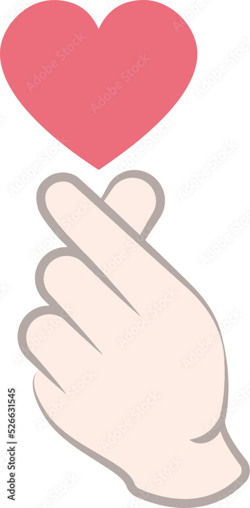 Clip art of finger heart sign Stock Vector | Adobe Stock
