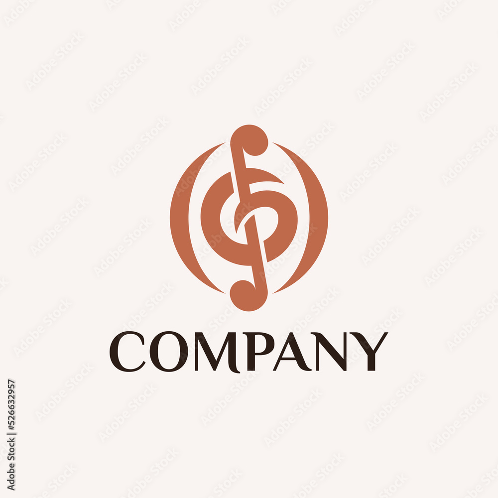 This logo is a combination of the letter G and musical notes. The style ...