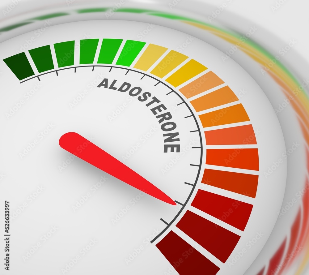 Abstract meter with scale reading low level of aldosterone ...