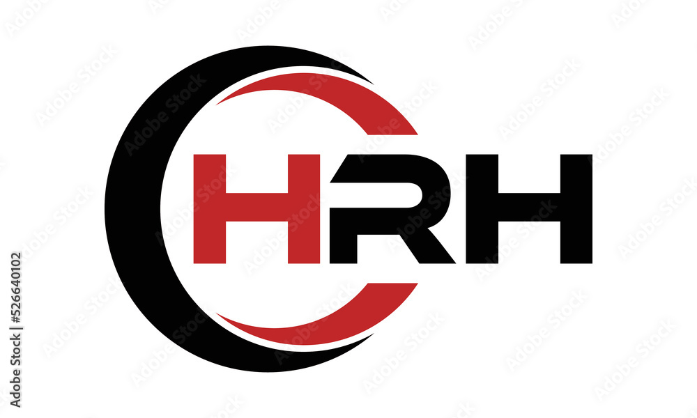 HRH three letter swoosh logo design vector template | monogram logo ...