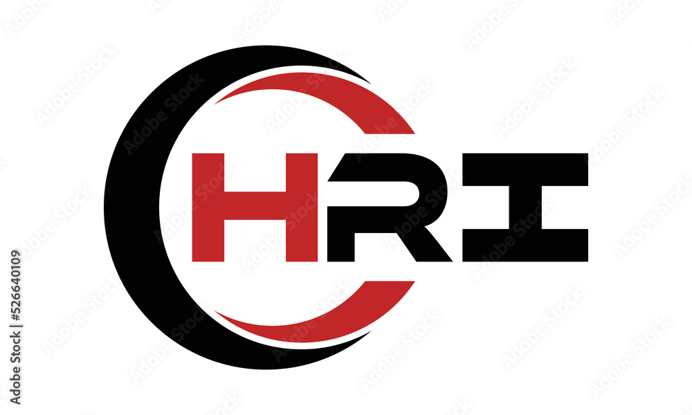 HRI three letter swoosh logo design vector template | monogram logo ...