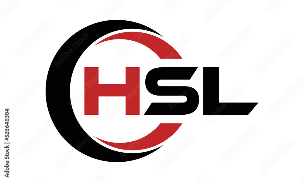 Vektorová grafika „HSL three letter swoosh logo design vector template ...