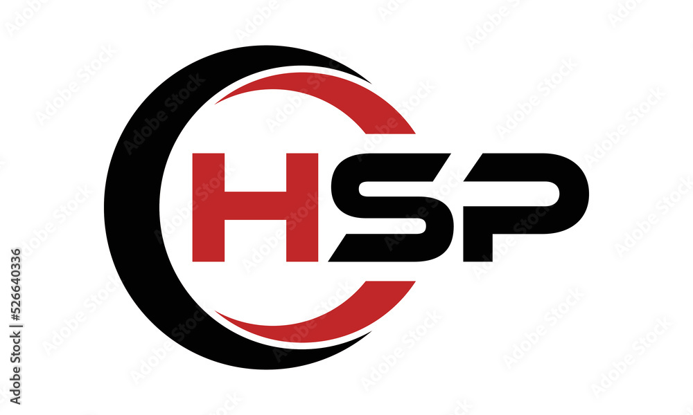 HSP three letter swoosh logo design vector template | monogram logo ...
