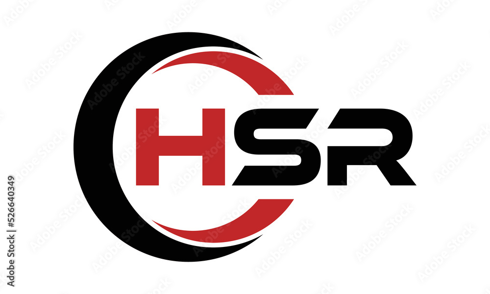 HSR three letter swoosh logo design vector template | monogram logo | abstract logo | wordmark ...