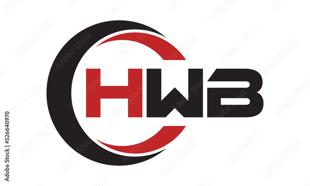 HWB three letter swoosh logo design vector template | monogram logo ...