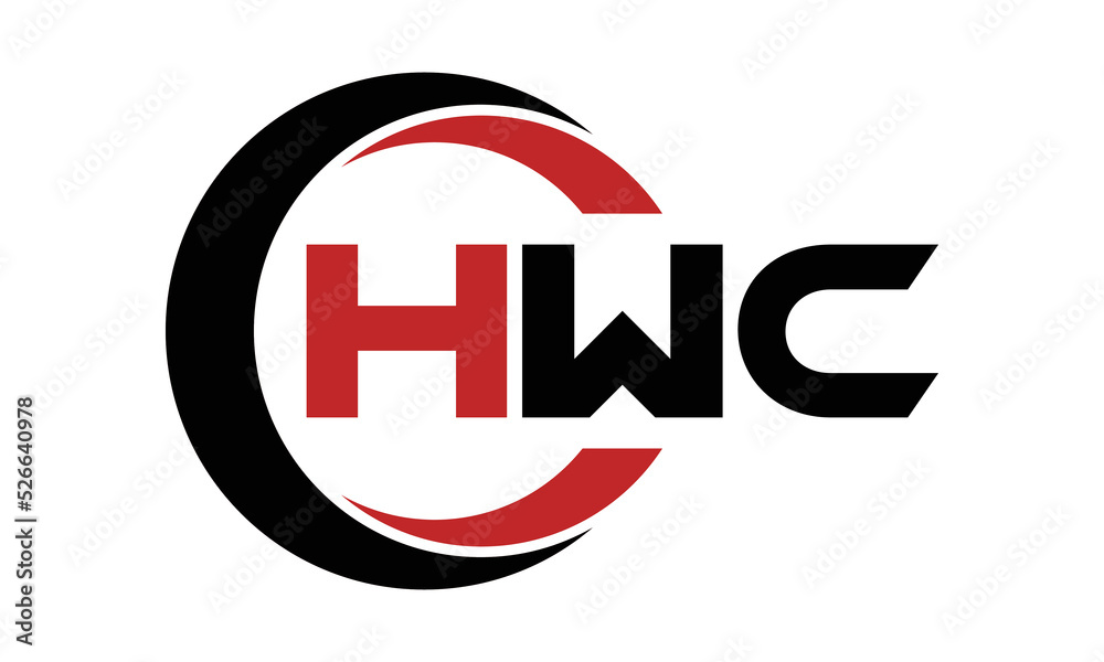 HWC three letter swoosh logo design vector template | monogram logo ...