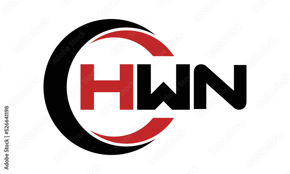 HWN three letter swoosh logo design vector template | monogram logo ...