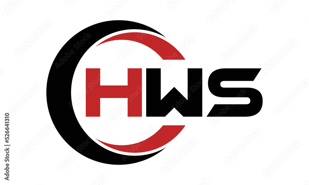 HWS three letter swoosh logo design vector template | monogram logo ...