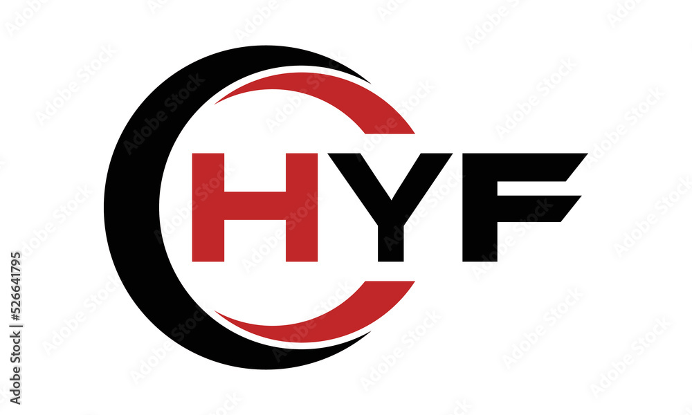 HYF three letter swoosh logo design vector template | monogram logo ...