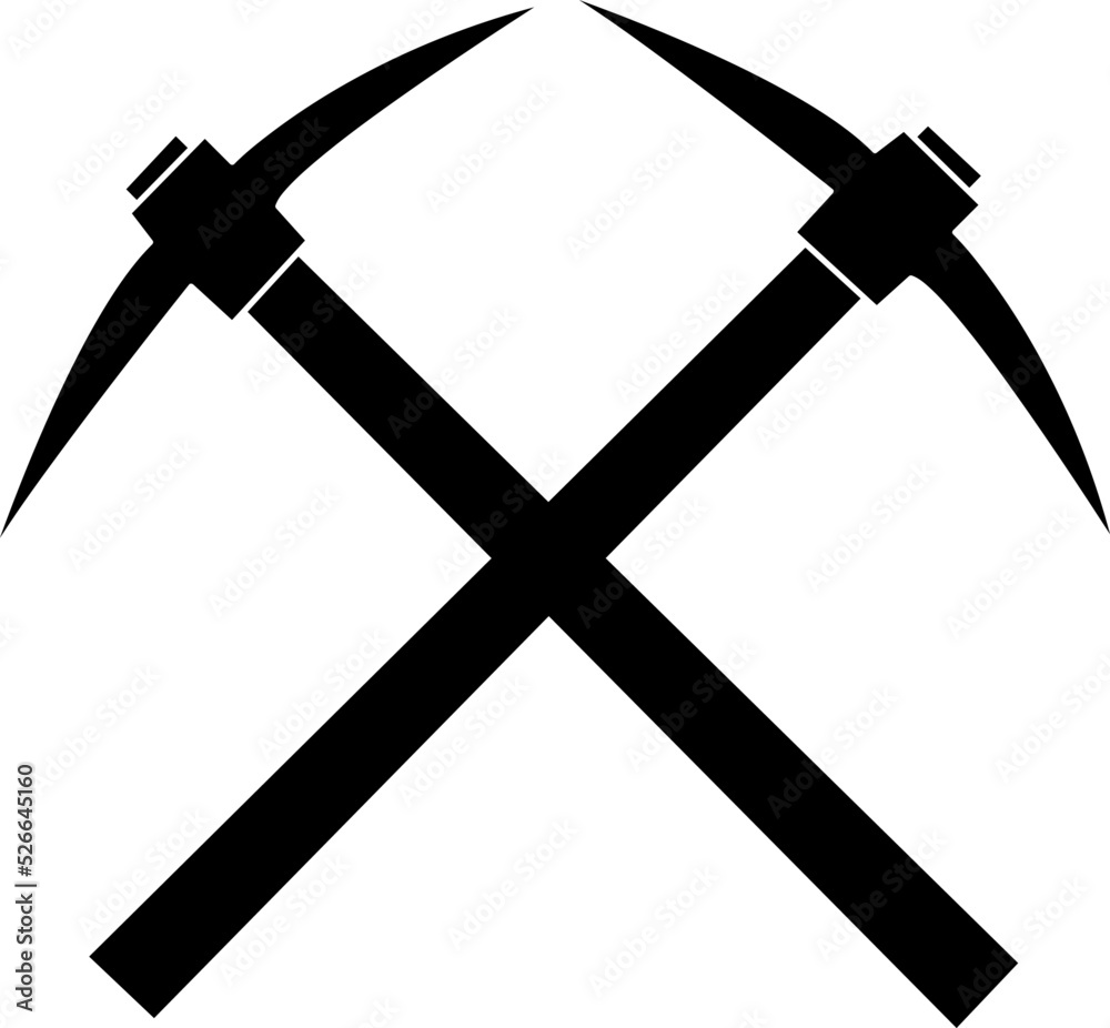 crossed pickaxe vector icon illustration on white background..eps Stock ...