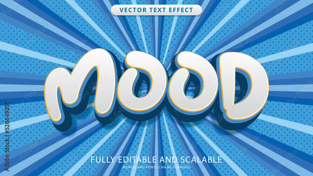 mood text effect with pop art background editable eps file Stock Vector ...