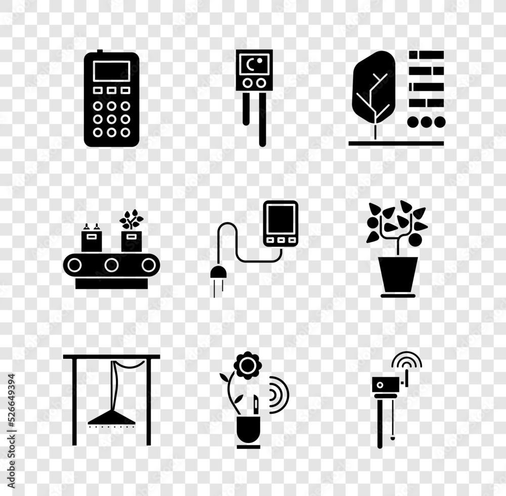 Set Remote control, Temperature and humidity sensor, Plant status ...