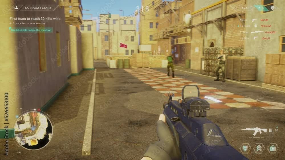 Looped Day Video Game Mock-up Concept: Game play of Multiplayer 3D ...