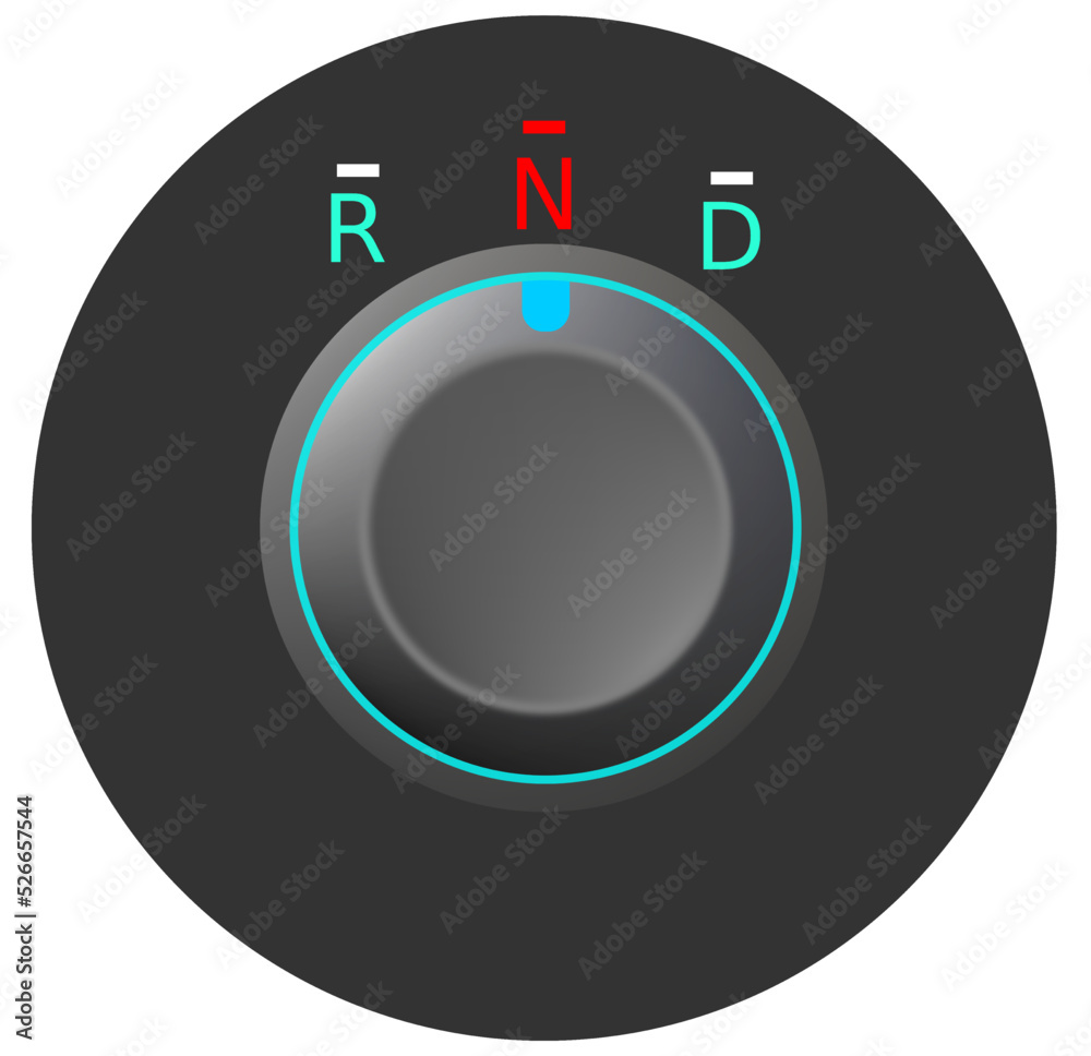 Vetor de Electric vehicle gear selector sign. Reverse, neutral, drive ...