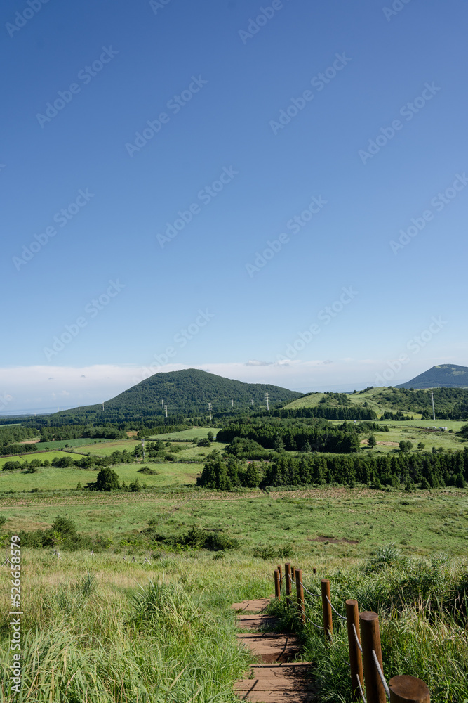 Jeju Island's Wonderful Oreum Scenery Stock Photo | Adobe Stock