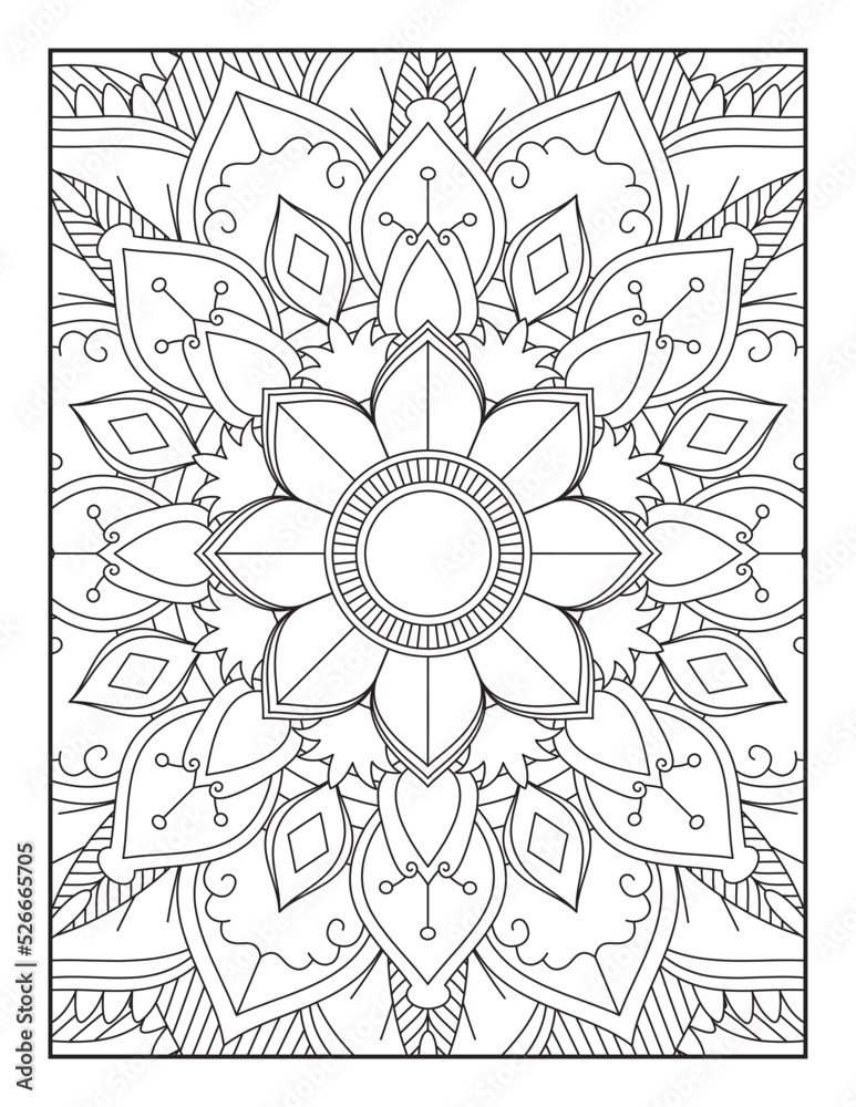 Mandala Coloring Page. Coloring Page Stock Vector | Adobe Stock