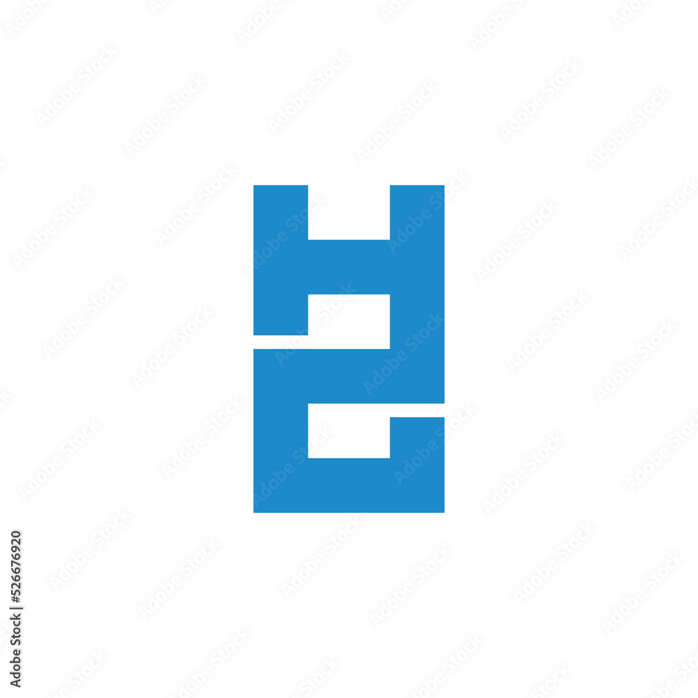 letter h2 simple linked line geometric logo vector Stock Vector | Adobe ...