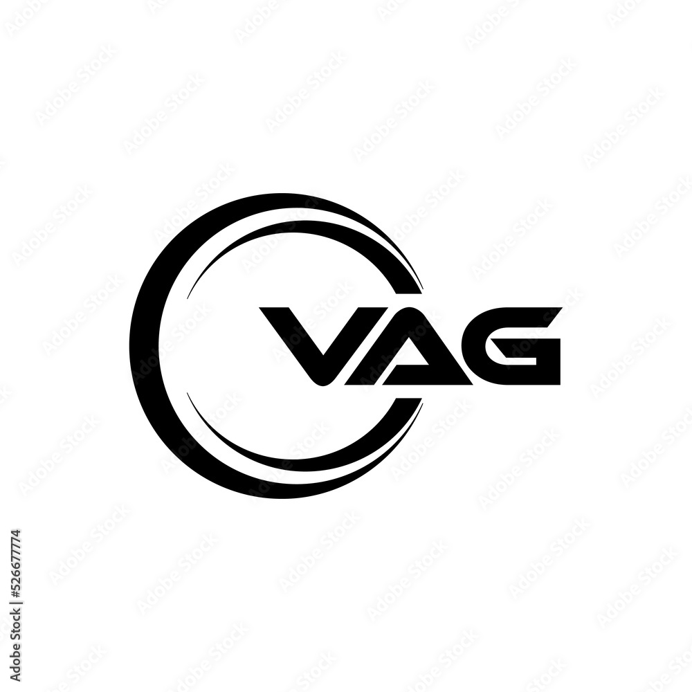 VAG letter logo design with white background in illustrator, cube logo ...