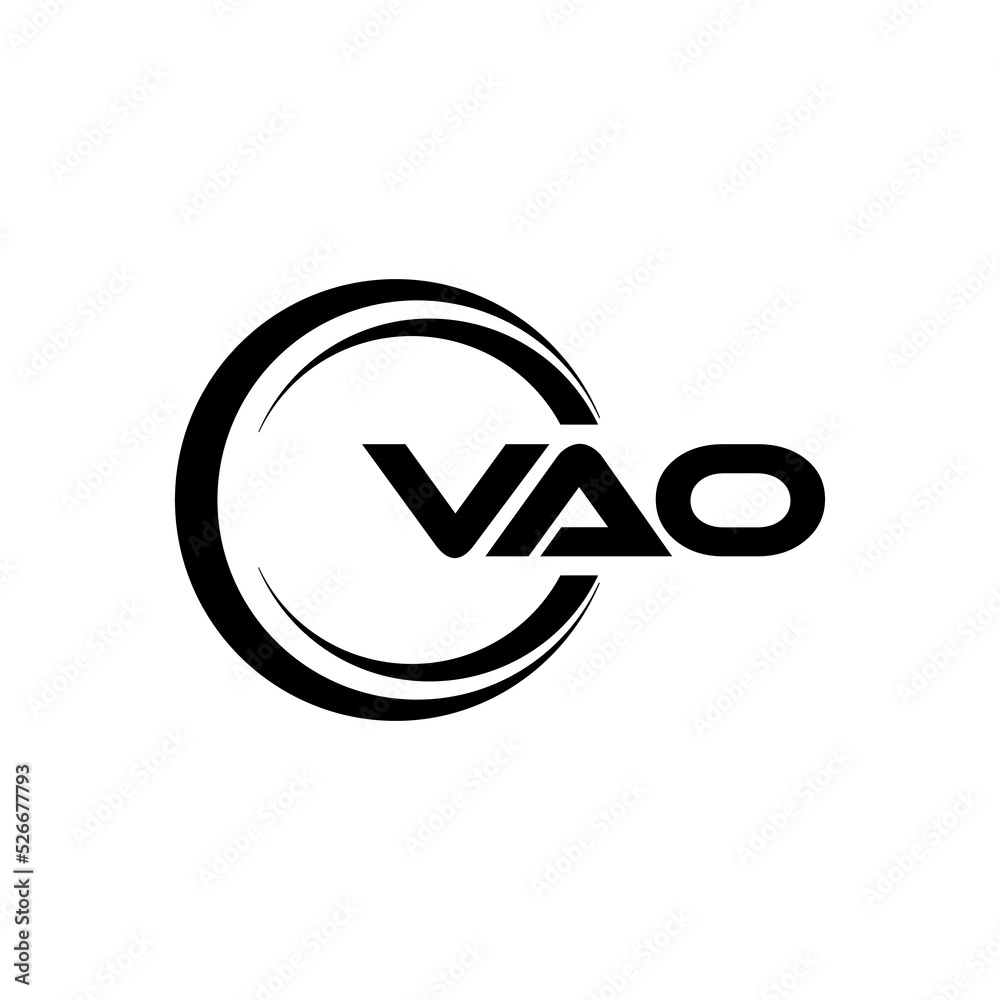 Vecteur Stock VAO letter logo design with white background in ...