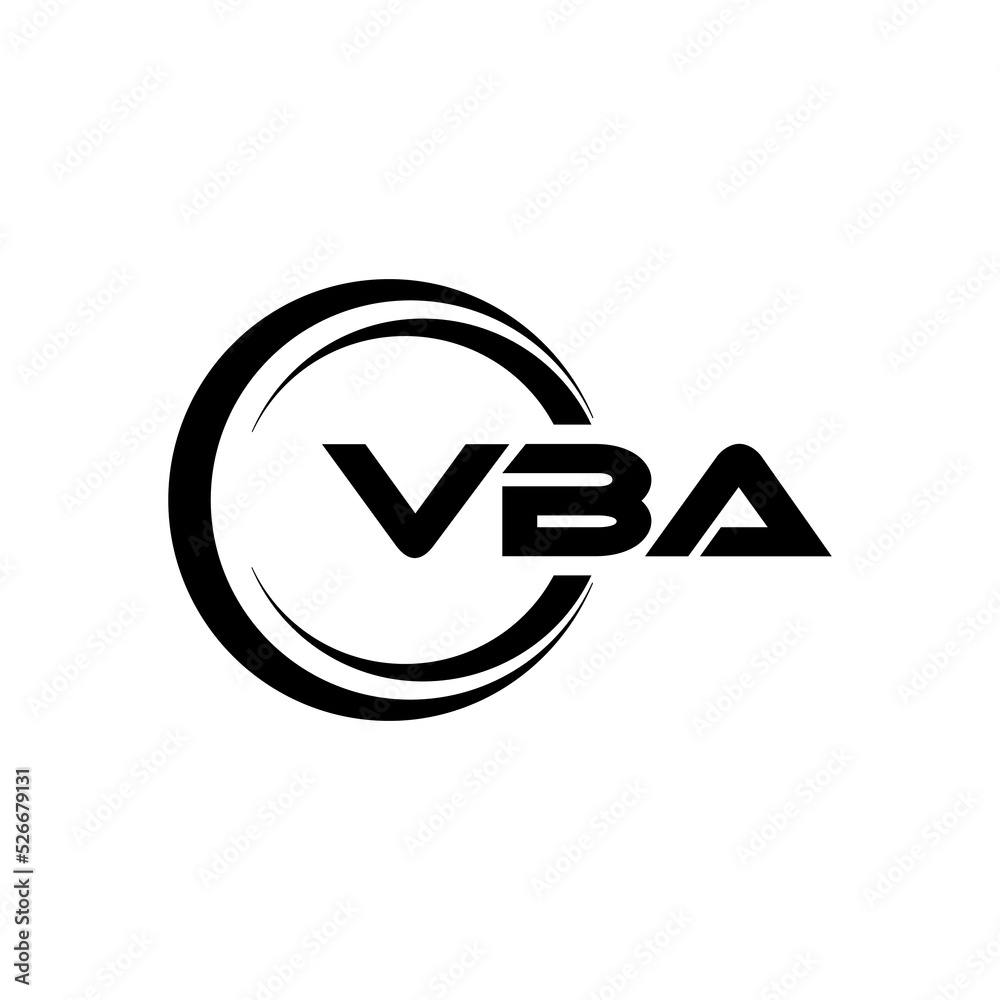 VBA letter logo design with white background in illustrator, cube logo ...