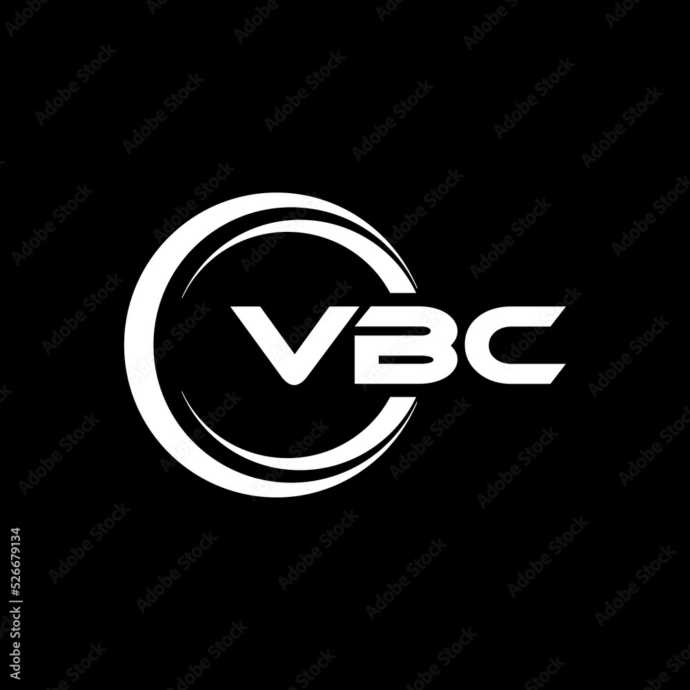 VBC letter logo design with black background in illustrator, cube logo ...
