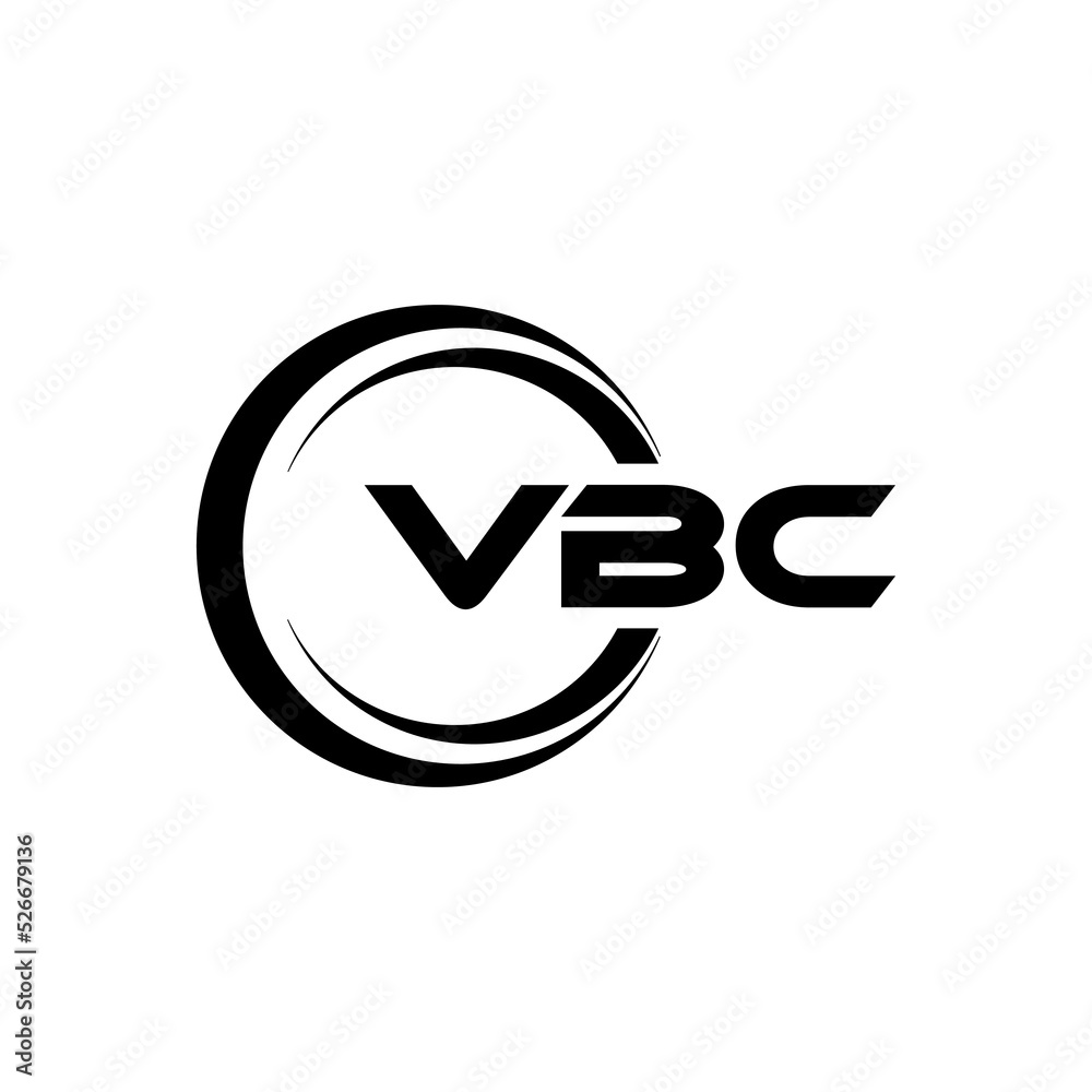 Vecteur Stock VBC letter logo design with white background in ...