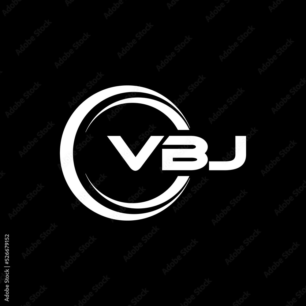 VBJ letter logo design with black background in illustrator, cube logo ...