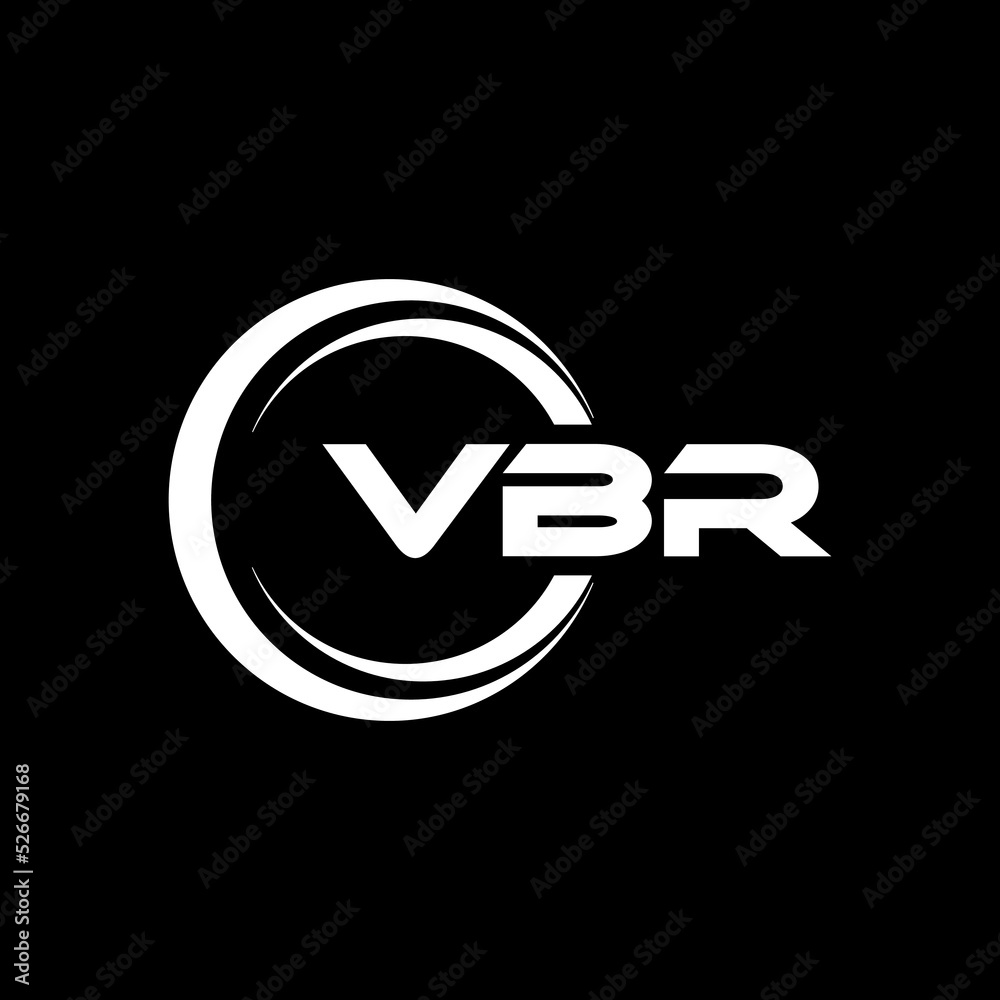 VBR letter logo design with black background in illustrator, cube logo ...