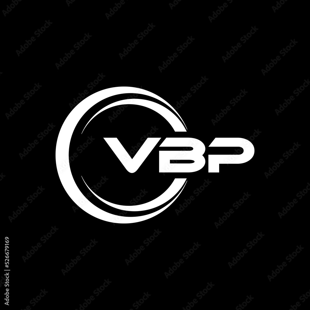 VBP letter logo design with black background in illustrator, cube logo ...