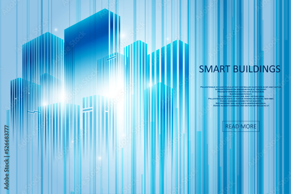 Smart building concept design for city illustration Stock Vector ...
