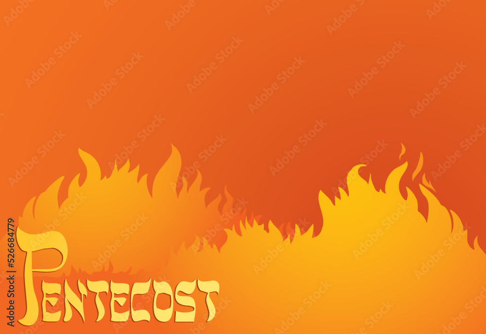 Pentecost sunday. Baptism with the Holy Spirit. Vector drawing icon ...