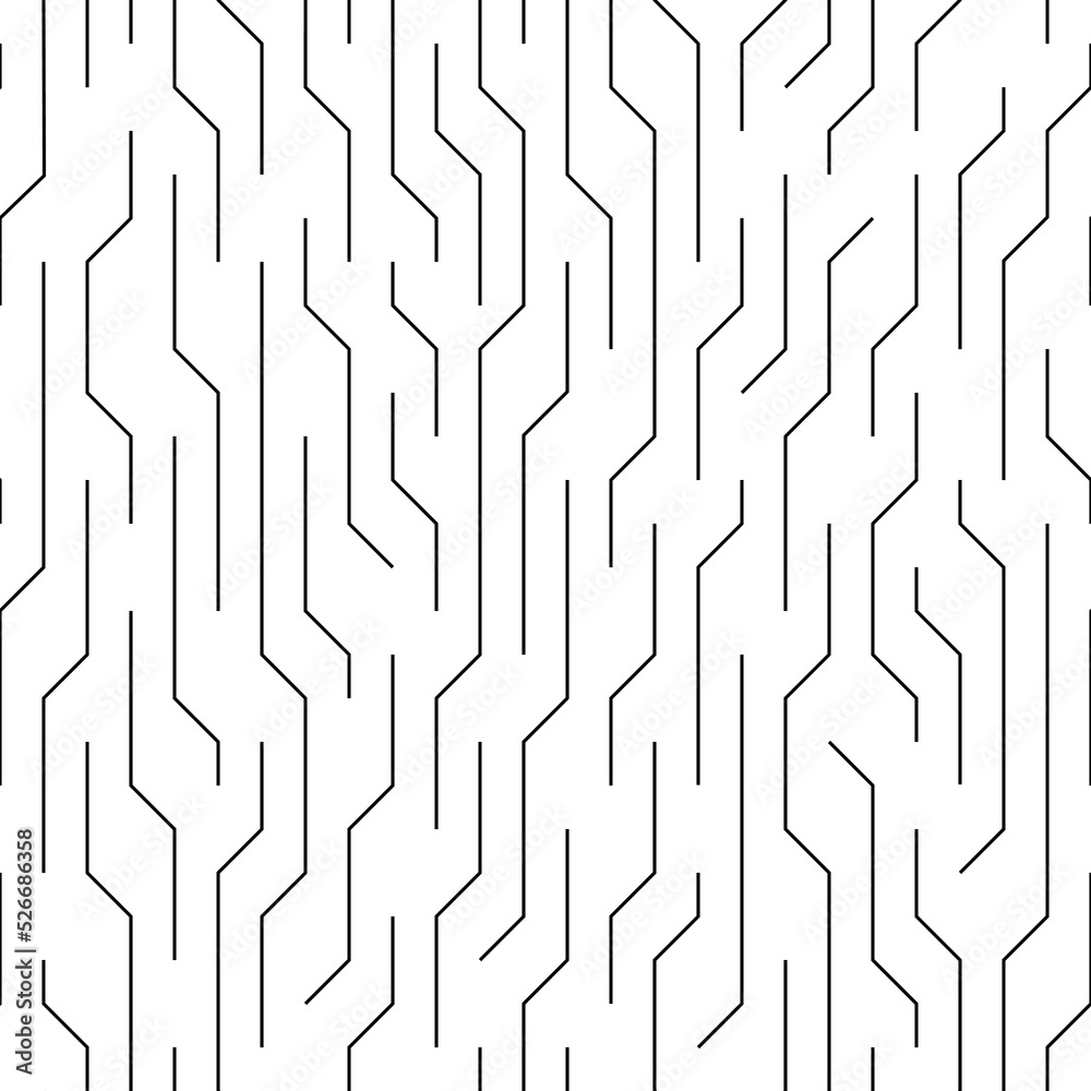 Seamless Vector Black And White Hi Tech Pattern Of Thin Lines Stock Seamless Vector Simple