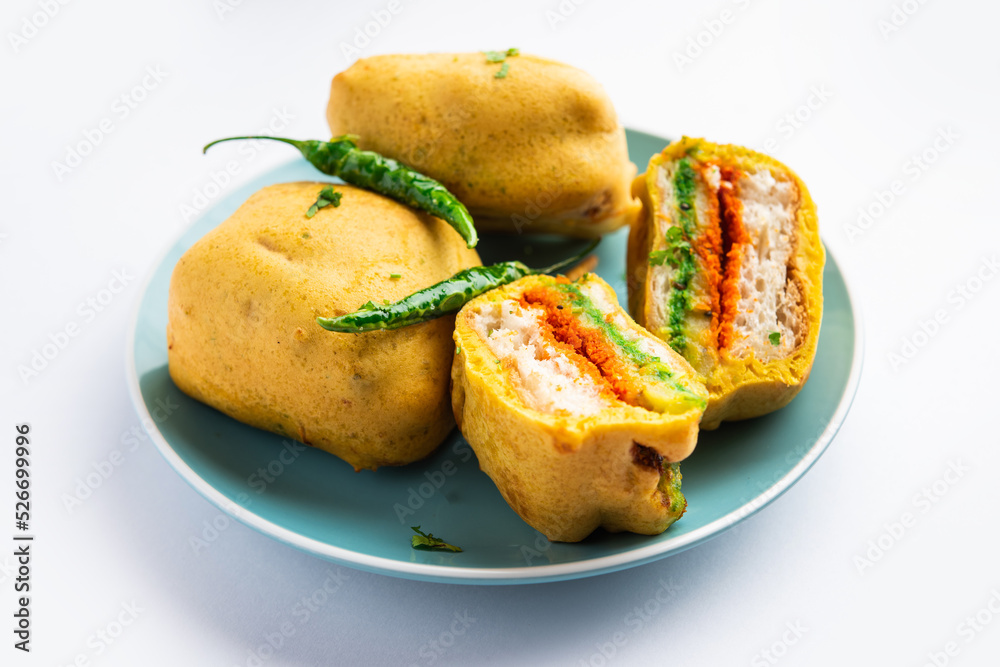 Ulta Vada Pav is made with a spicy potato stuffed bun, called pav ...