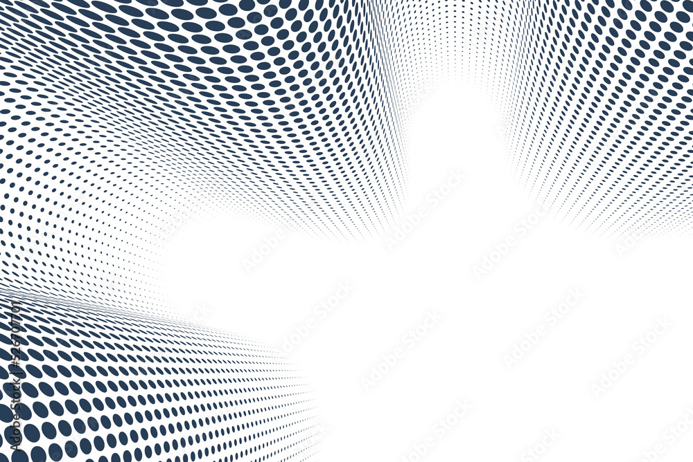 Black dots in 3D perspective vector abstract background, monochrome ...