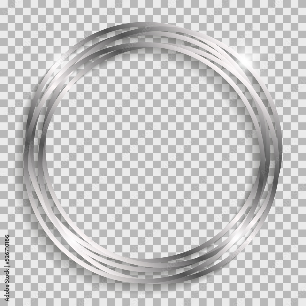 Silver Circle Frame With Shadows And Highlights Isolated On A