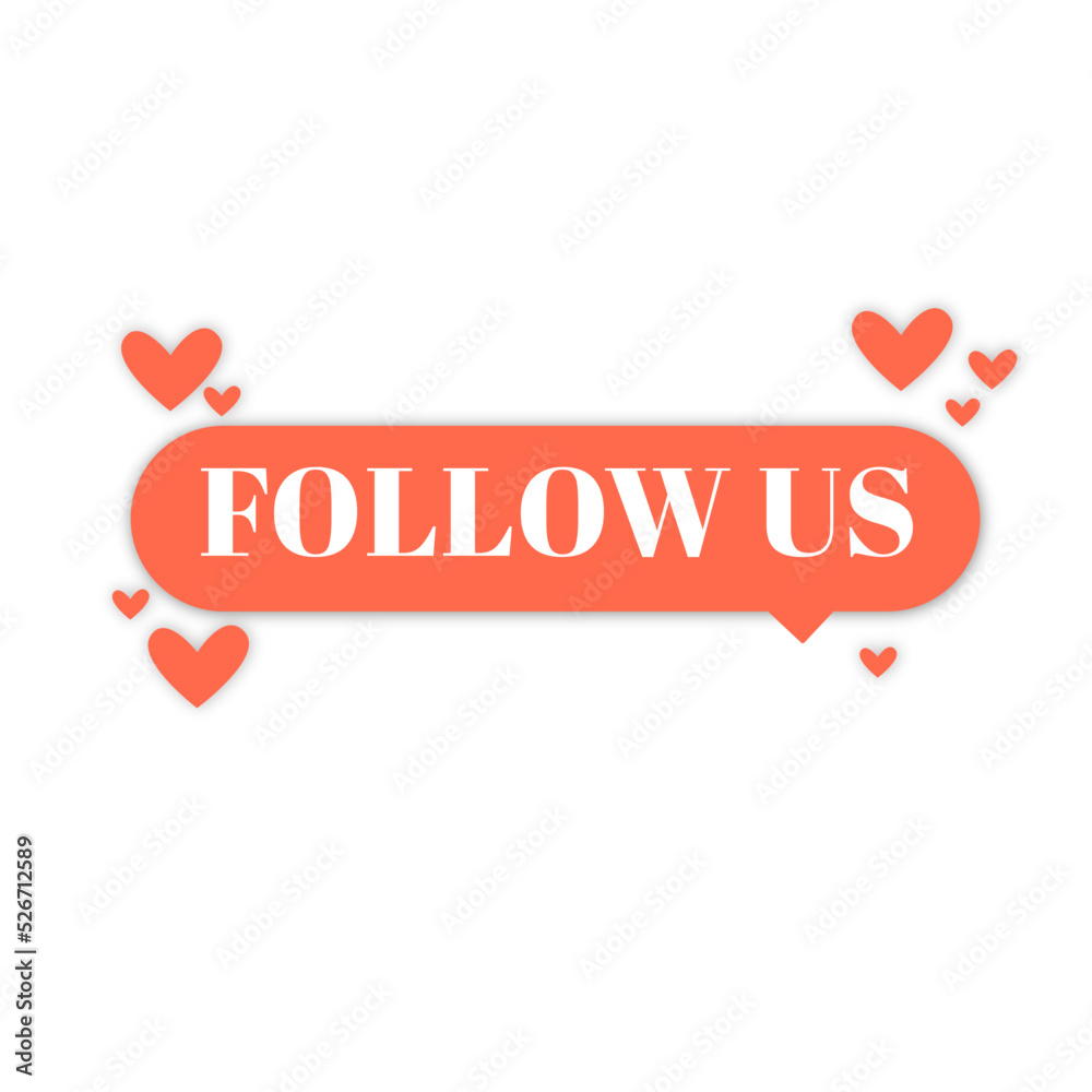 Follow us vector banner on white background.Follow us icon Stock Vector ...