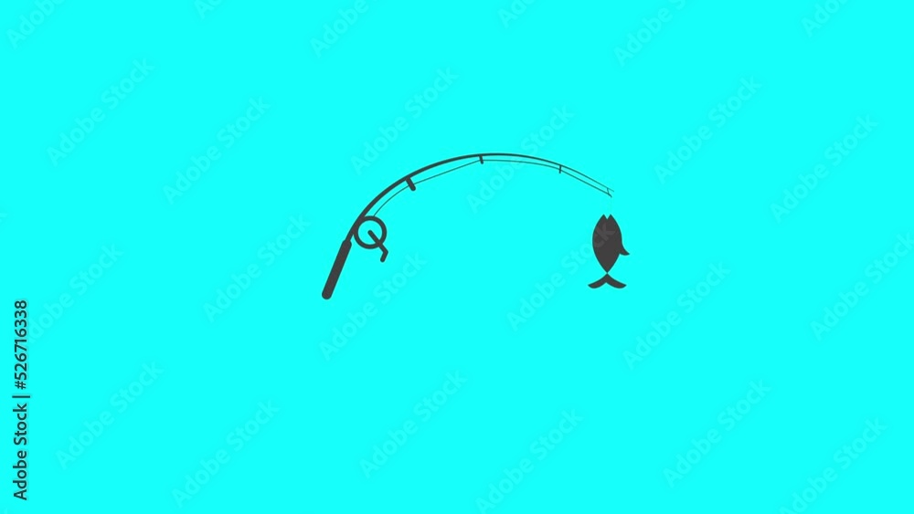 fishing animation in blue background,vector best animation in 4k. Stock ...