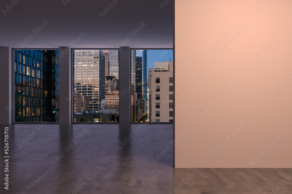Downtown Los Angeles City Skyline Buildings from High Rise Window ...
