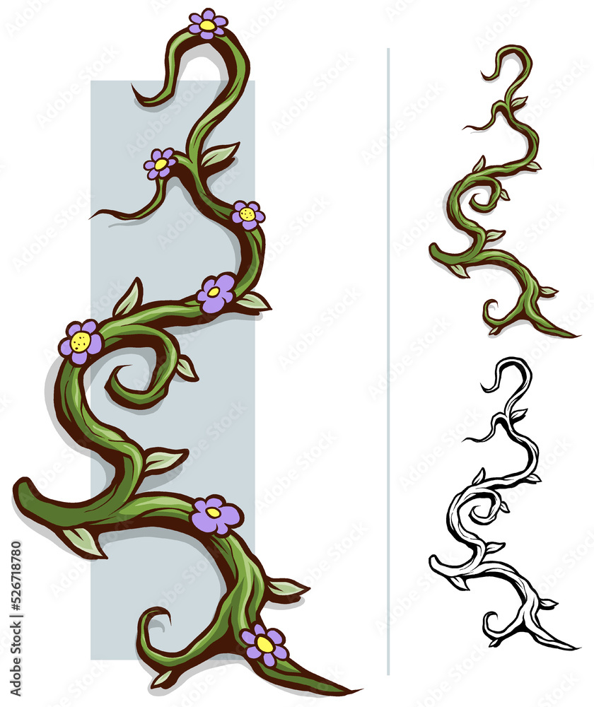 Abstract Flower Stem Cartoon