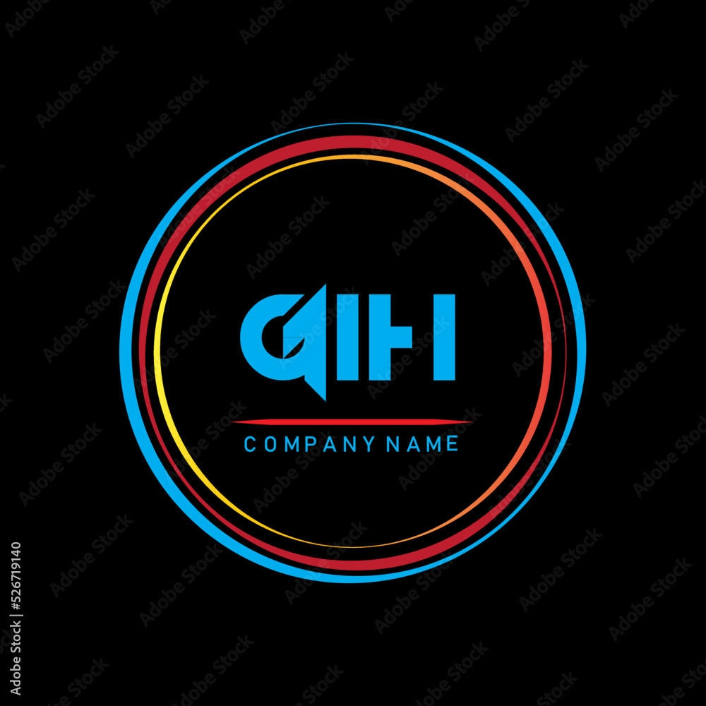 G I H,GIH Logo Design,GIH Letter Logo Design On Black Background,Three ...