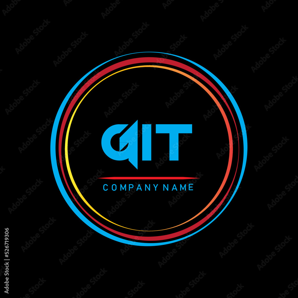 Vetor de G I T,GIT Logo Design,GIT Letter Logo Design On Black ...