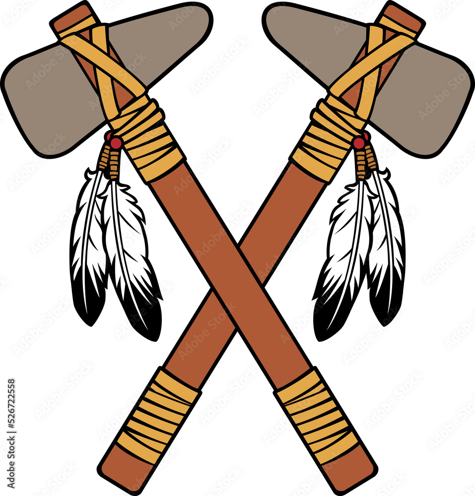 Crossed native American tomahawk png illustration Stock Illustration ...