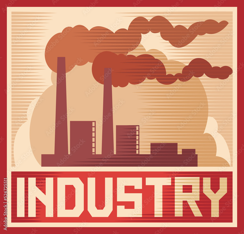 Industry poster png illustration Stock Illustration | Adobe Stock